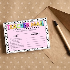 Happy Mail, Teacher Notes, Teacher Printable, Communication Notes ...