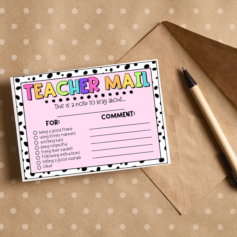 Happy Mail, Teacher Notes, Teacher Printable, Communication Notes ...