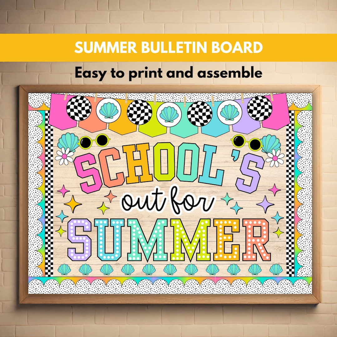 Summer Bulletin Board Kit End of Year Classroom Decor Groovy Teacher ...