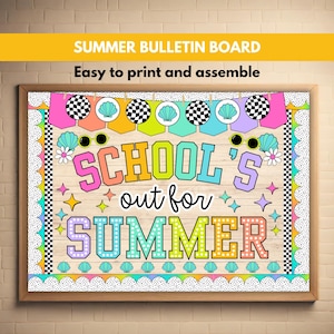 Summer Bulletin Board Kit End of Year Classroom Decor Groovy Teacher ...