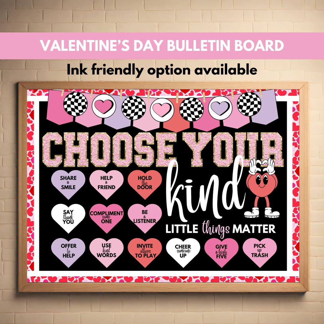 Valentine's Day Bulletin Board Kit for February Classroom Decoration ...