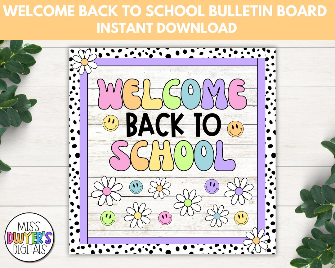 Pastel Retro Back to School Board, Bulletin Board Set, Bulletin Board ...