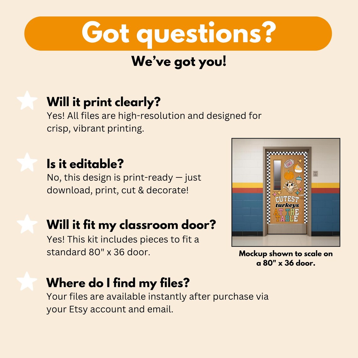 Thanksgiving Door Decor Kit for Teachers Printable Bulletin Board Set ...