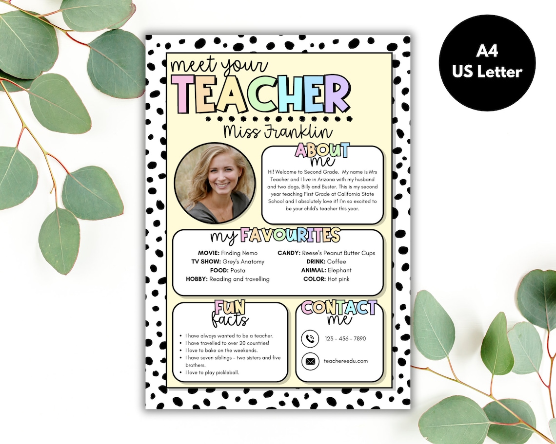 Pastel Rainbow Meet the Teacher, Meet the Teacher Template, Meet the ...
