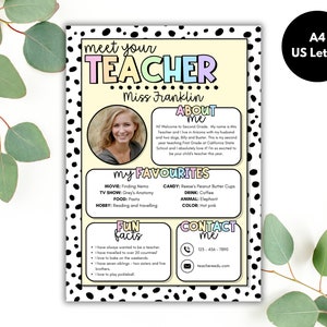 Pastel Rainbow Meet the Teacher, Meet the Teacher Template, Meet the ...