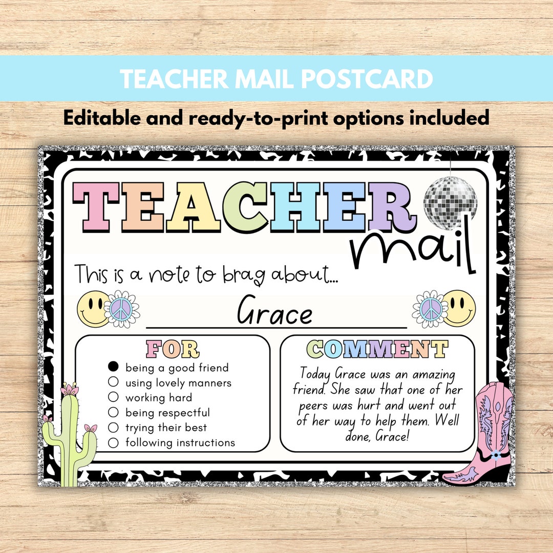 A Note From Your Teacher, Happy Mail From Teacher, Teacher Note ...