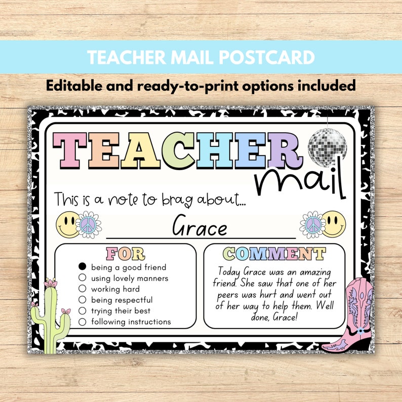 A Note From Your Teacher, Happy Mail From Teacher, Teacher Note ...
