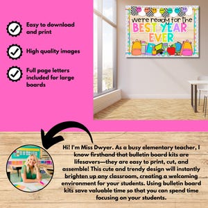 Welcome Back to School Bulletin Board Kit Retro Rainbow Classroom Decor ...
