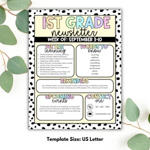 Classroom Newsletter Template, Back to School Flyer, Teacher ...