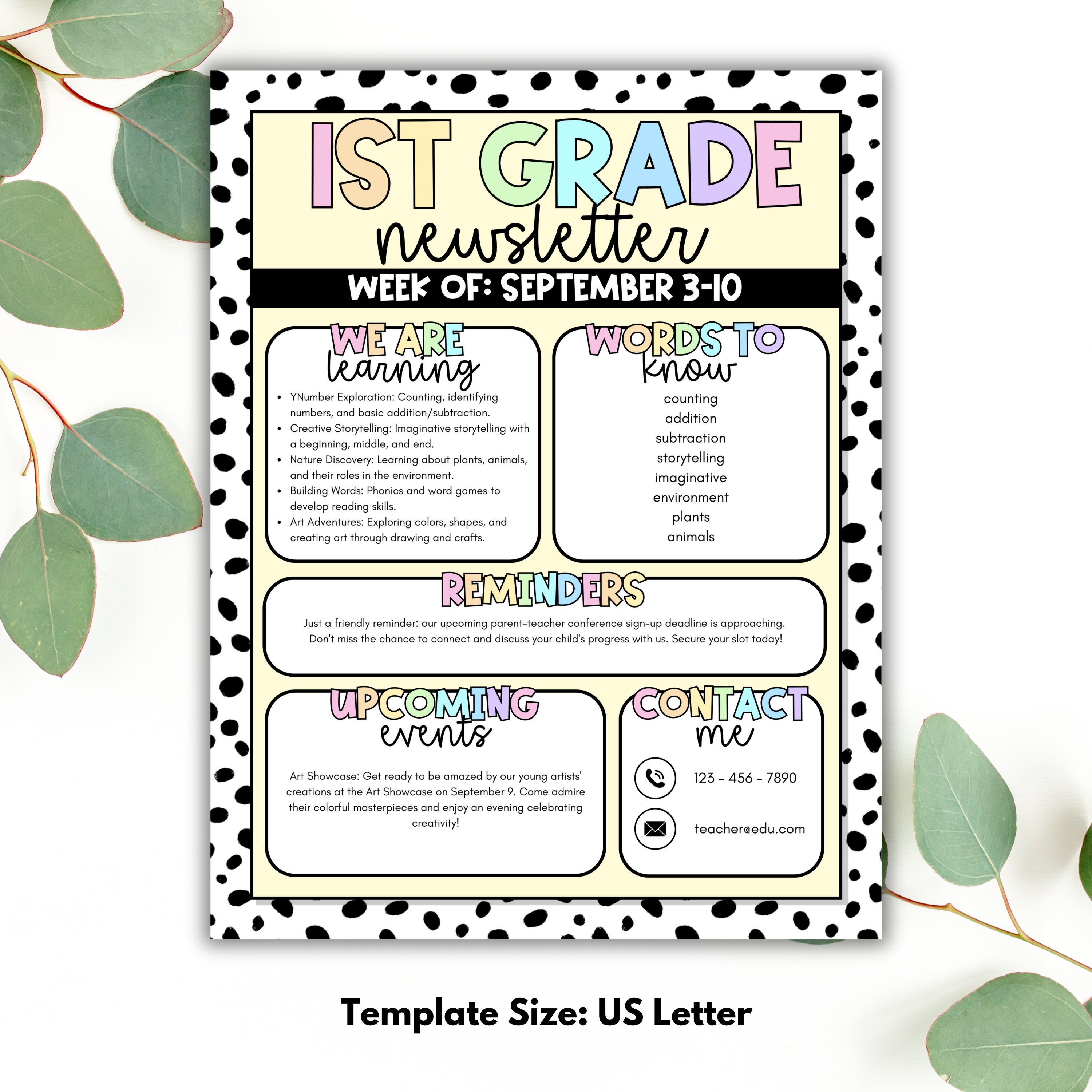 Classroom Newsletter Template, Back to School Flyer, Teacher ...