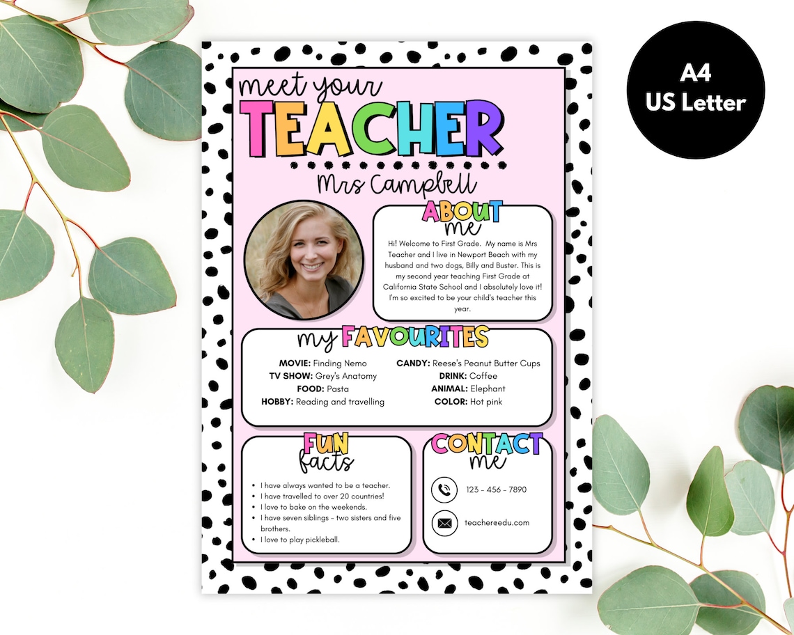 Rainbow Bright Meet the Teacher Meet the Teacher Template - Etsy