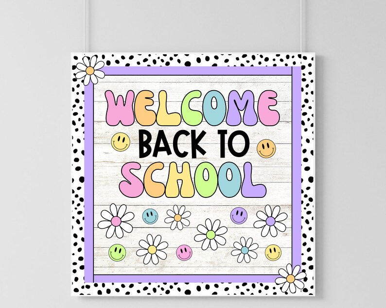 Pastel Retro Back to School Board, Bulletin Board Set, Bulletin Board ...