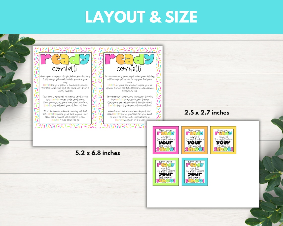 Ready Confetti Poem Night Before School, Teacher Poem, School Confetti ...