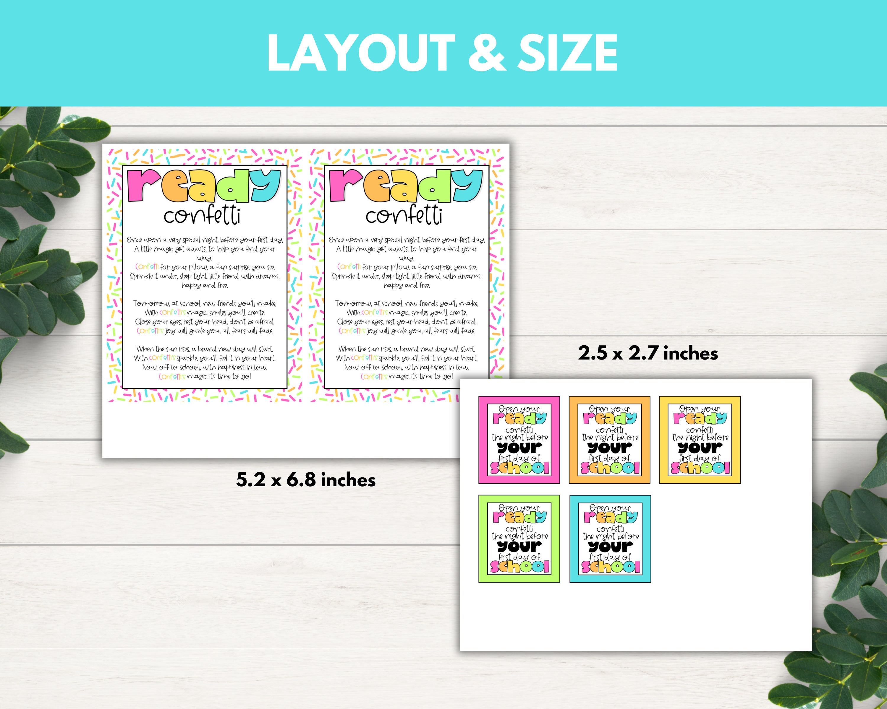 Ready Confetti Poem Night Before School, Teacher Poem, School Confetti ...