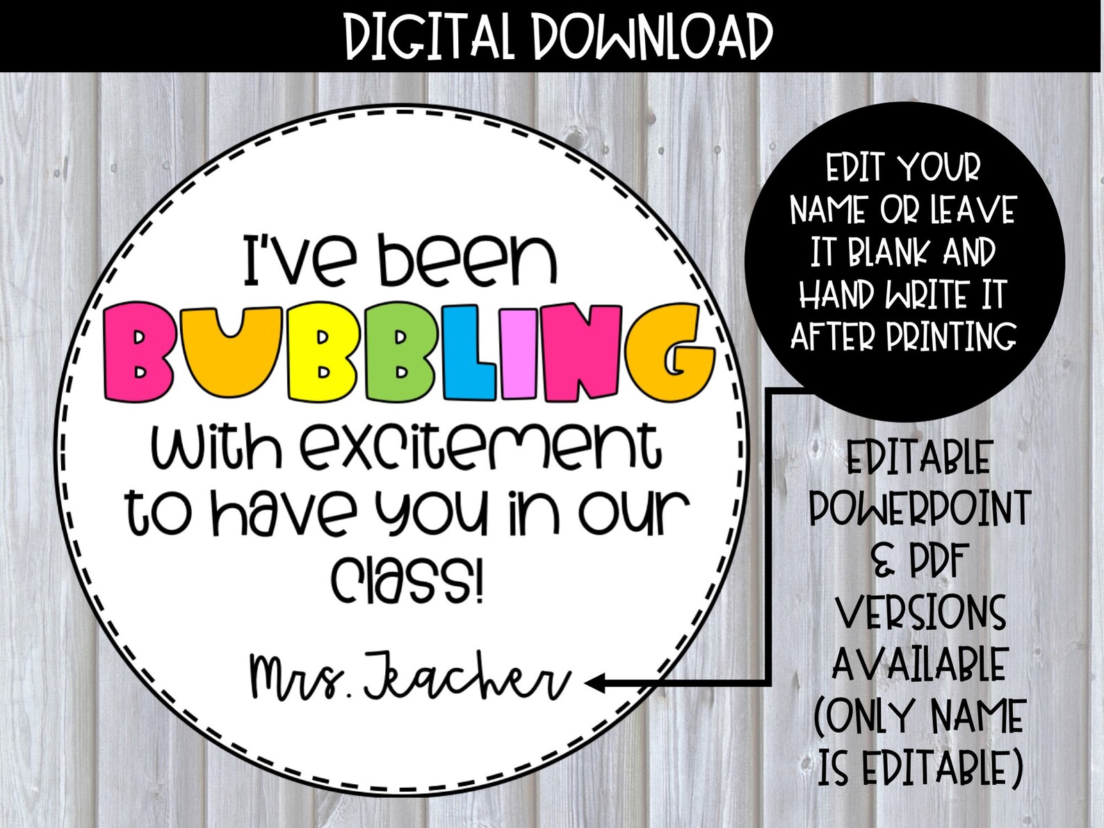 EDITABLE Bubbling With Excitement to Meet You Gift Tag - Etsy Australia