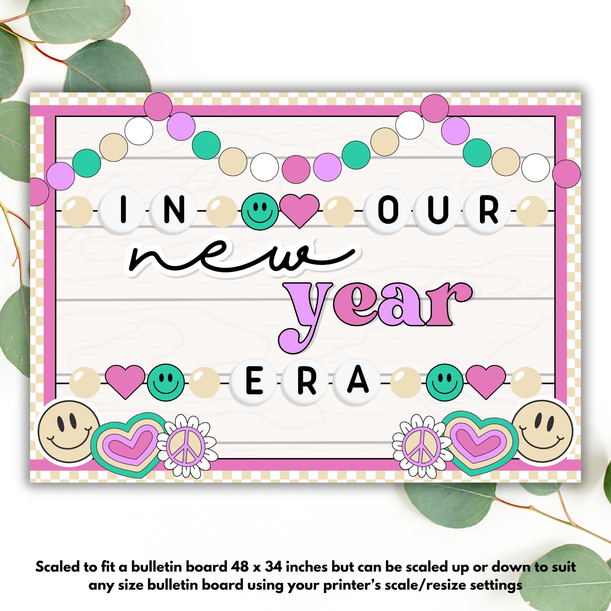 New Year Bulletin Board Printable, January Bulletin Board, New School ...