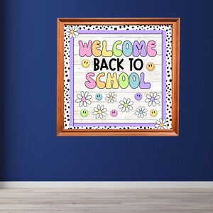 Pastel Retro Back to School Board, Bulletin Board Set, Bulletin Board ...