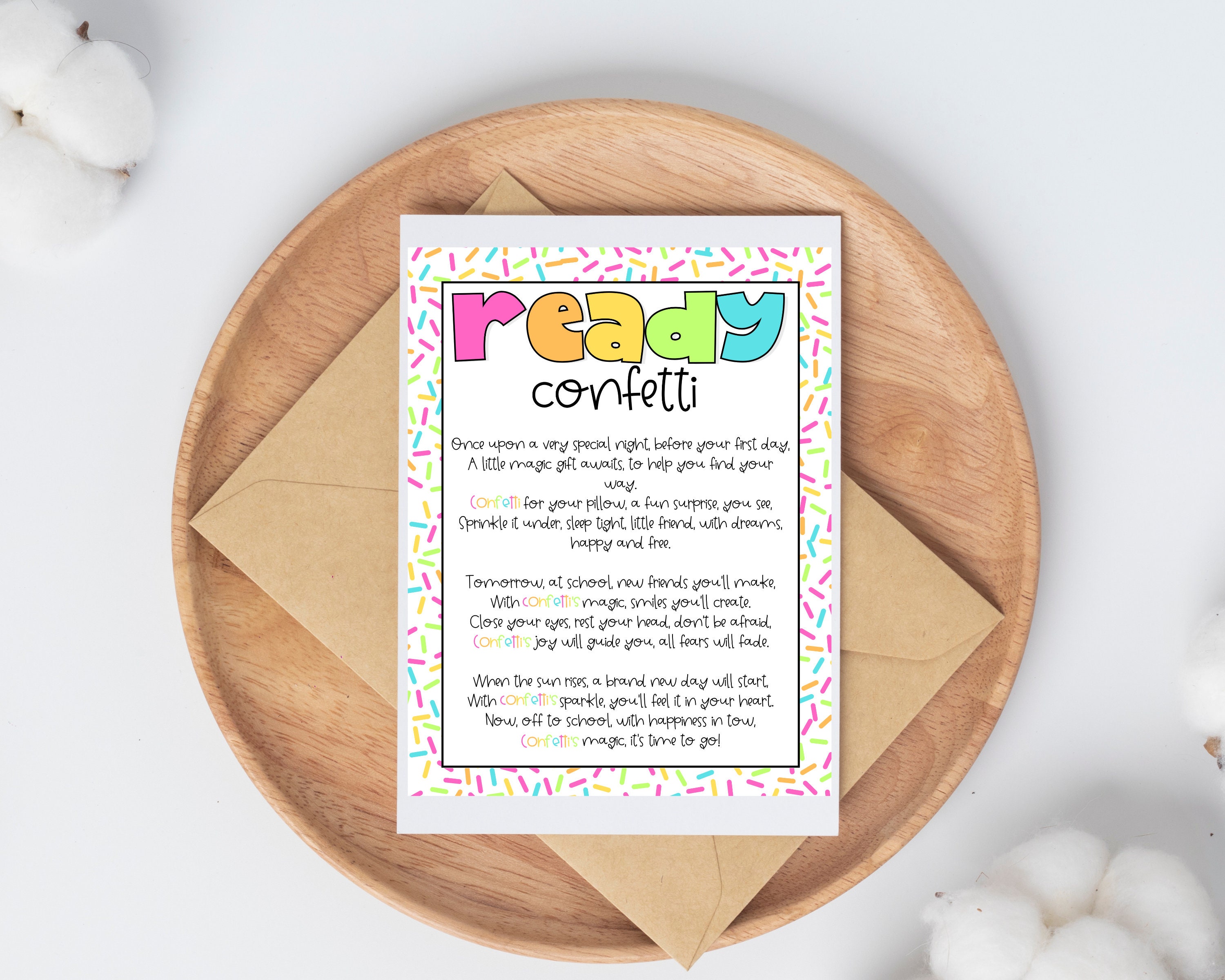 Ready Confetti Poem Night Before School, Teacher Poem, School Confetti ...