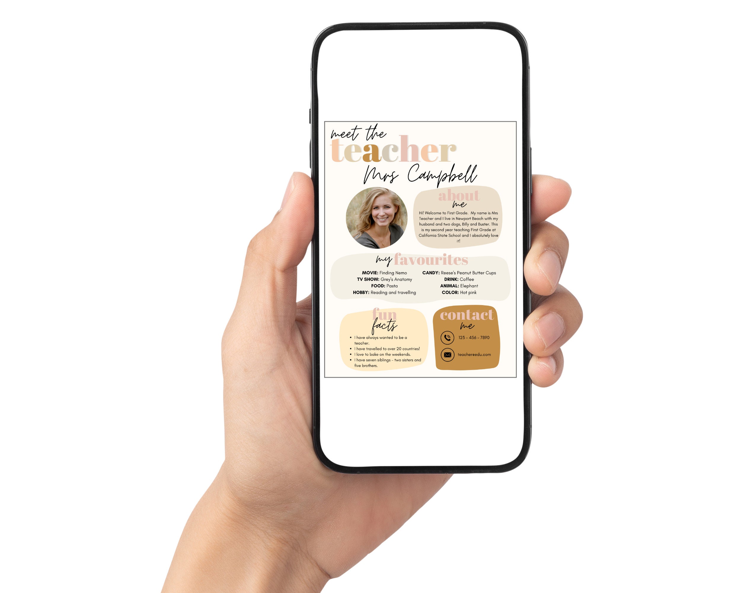 Neutral Boho Meet the Teacher Template, Teacher Resources, Teacher ...