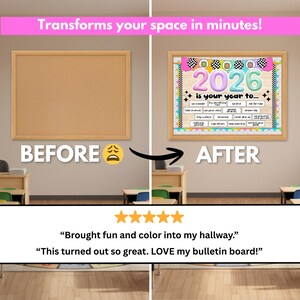 2026 New Year Affirmation Bulletin Board Kit Printable for Teachers ...