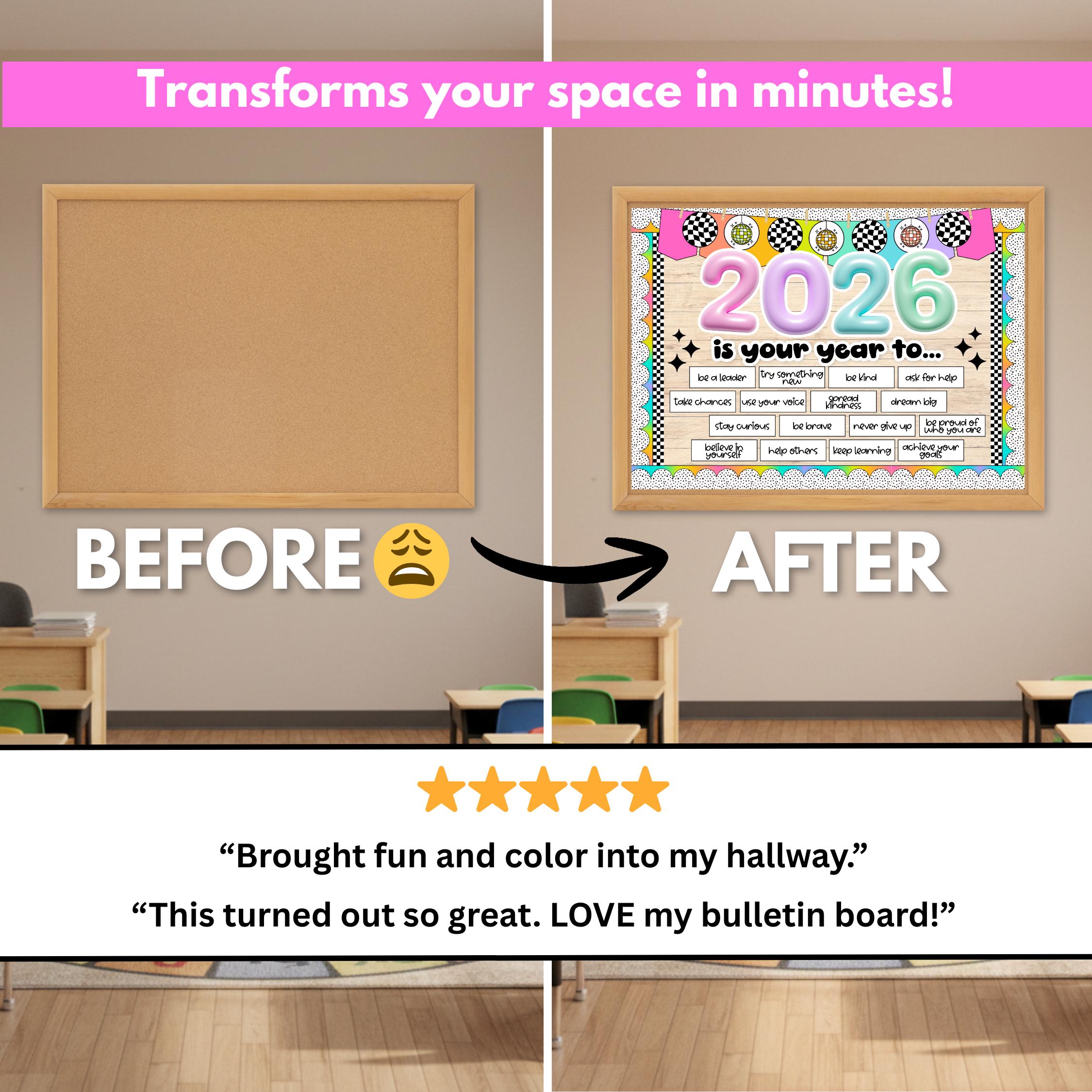 2026 New Year Affirmation Bulletin Board Kit Printable for Teachers ...