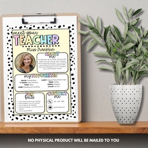 Pastel Rainbow Meet the Teacher, Meet the Teacher Template, Meet the ...