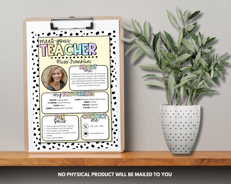 Pastel Rainbow Meet the Teacher, Meet the Teacher Template, Meet the ...