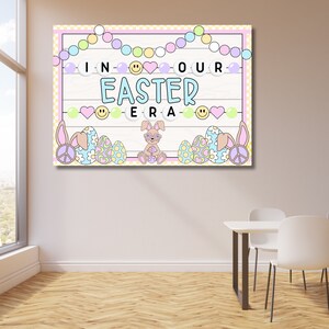 Easter Bulletin Board Kit, Retro Classroom Decor, Easter Banner, Spring ...