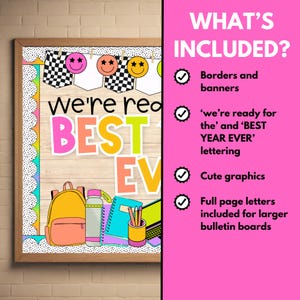 Welcome Back to School Bulletin Board Kit Retro Rainbow Classroom Decor ...