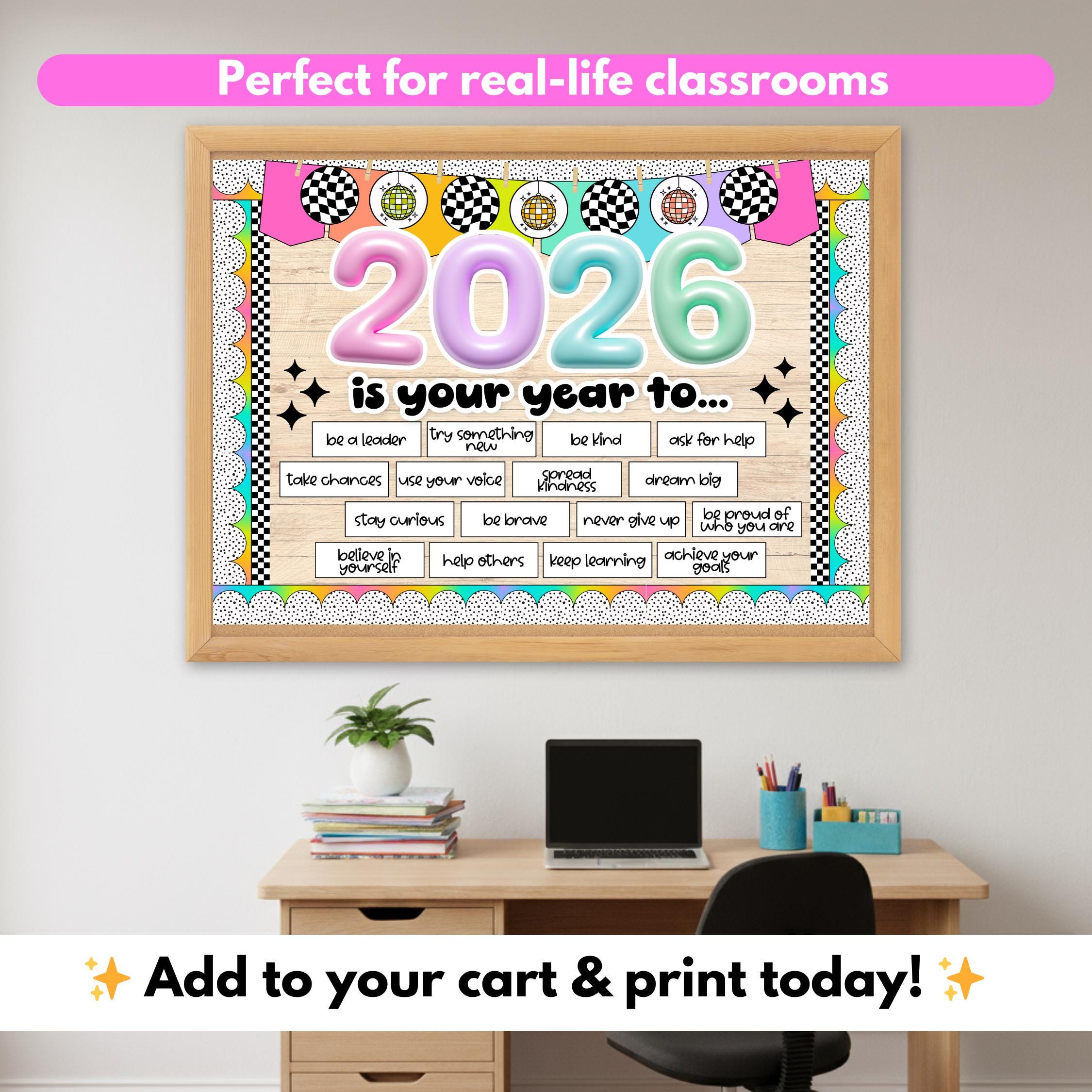 2026 New Year Affirmation Bulletin Board Kit Printable for Teachers ...