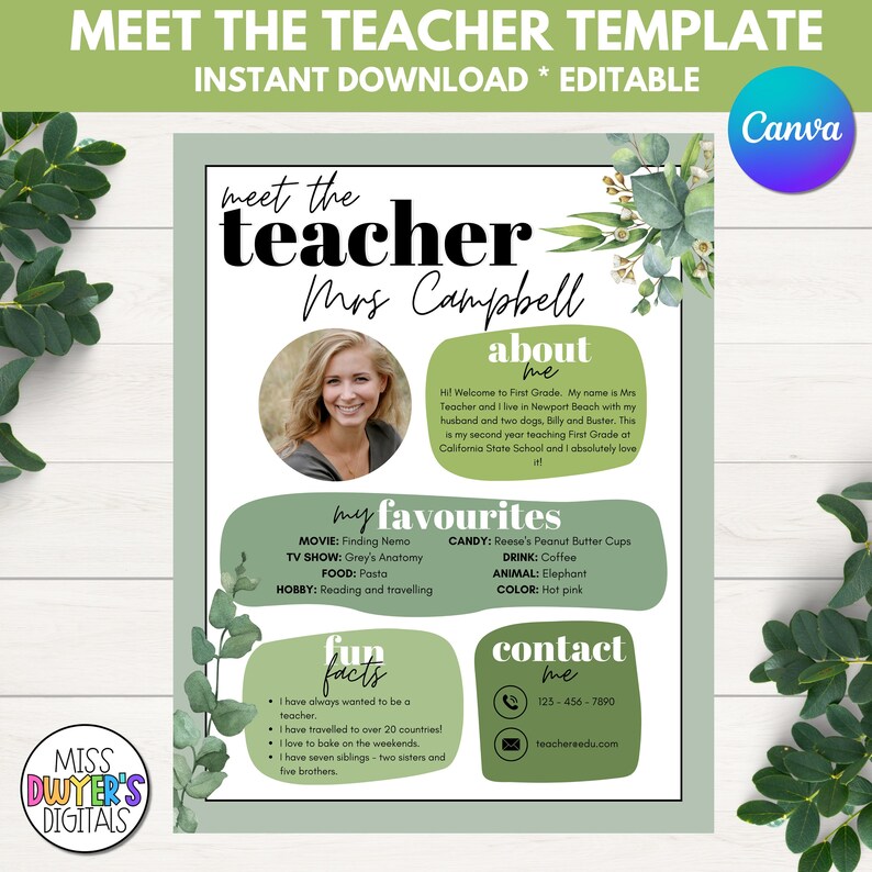 Meet the Teacher, All About My Teacher, Back to School Flyer, Open ...