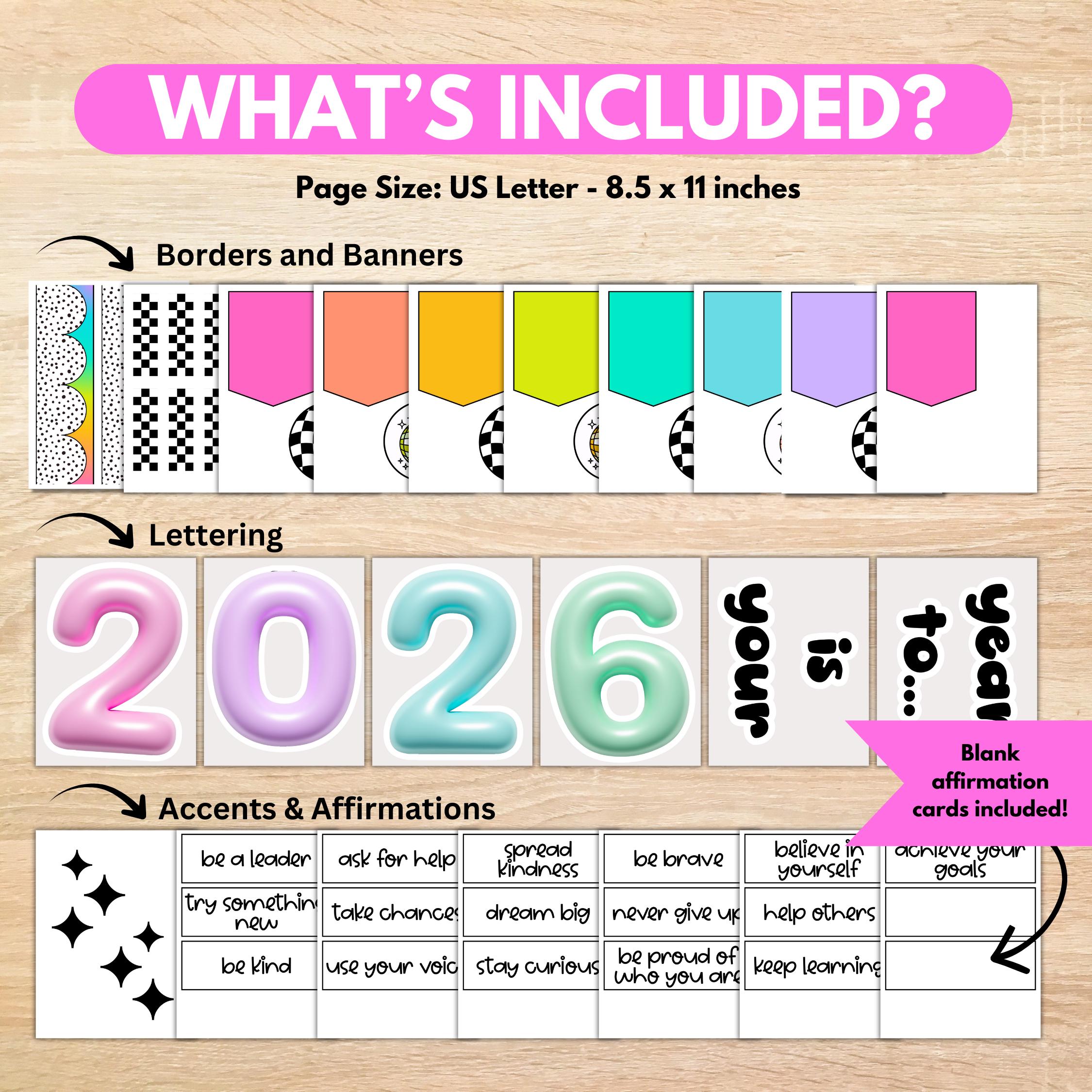2026 New Year Affirmation Bulletin Board Kit Printable for Teachers ...