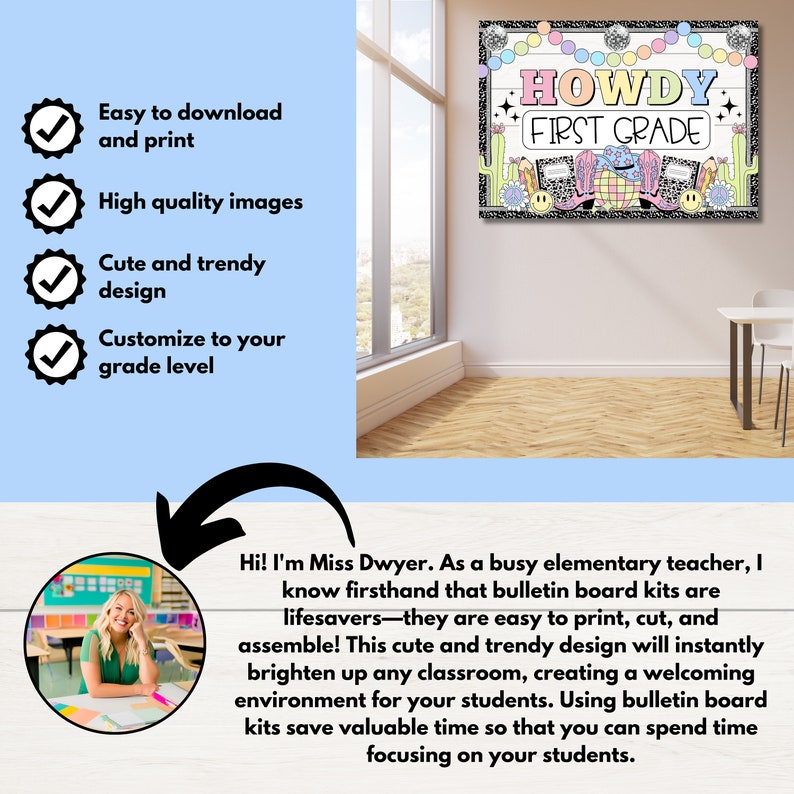 Back to School Bulletin Board, Bulletin Board Kit, First Day of School ...