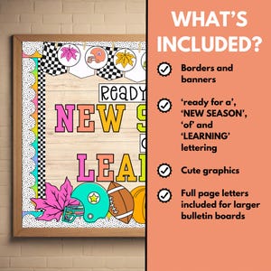 Fall Bulletin Board Kit Retro Rainbow Classroom Decor Door Elementary ...