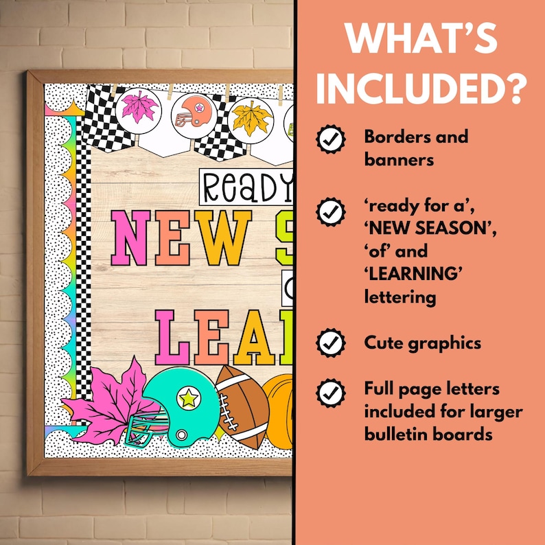 Fall Bulletin Board Kit Retro Rainbow Classroom Decor Door Elementary ...