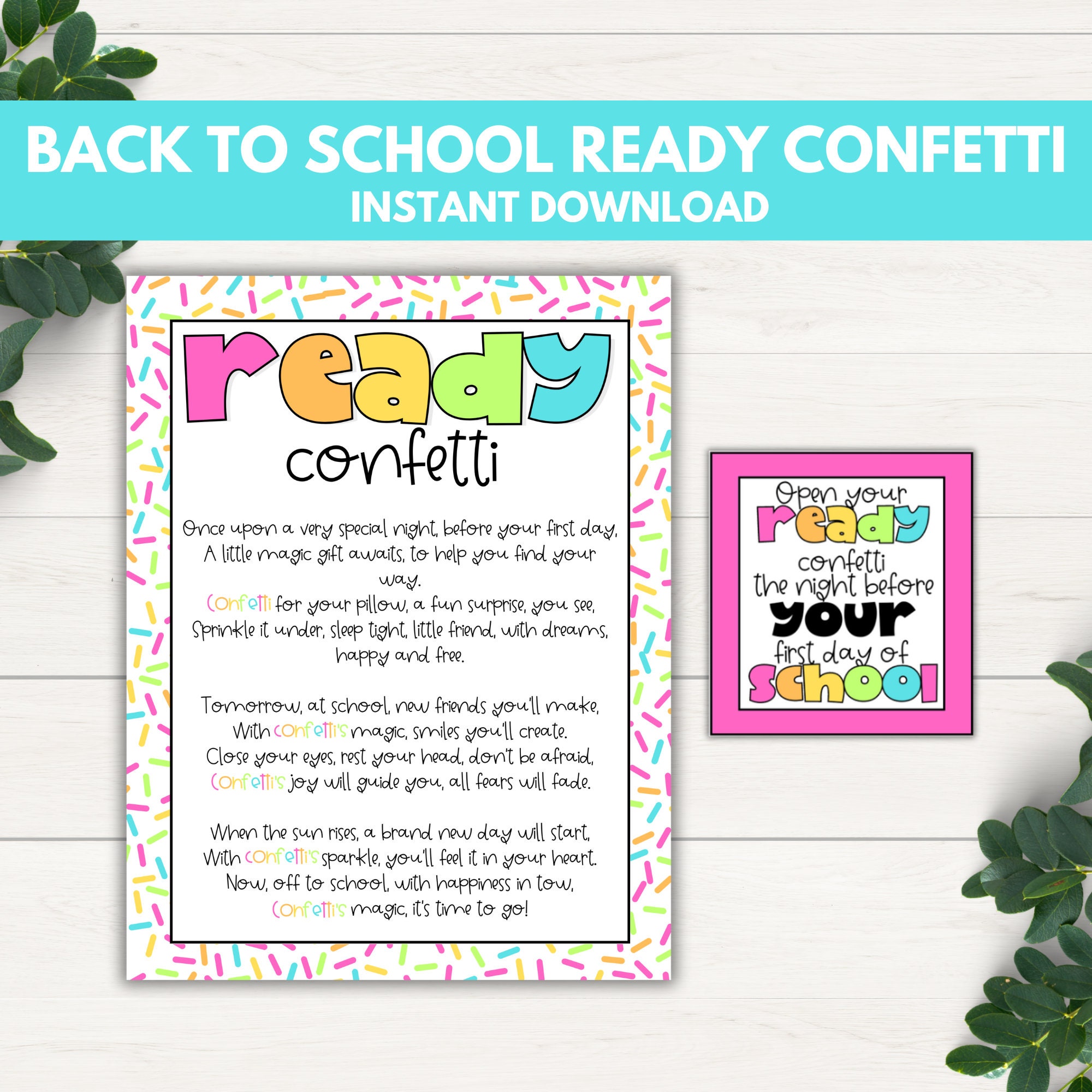 Ready Confetti Poem Night Before School, Teacher Poem, School Confetti ...