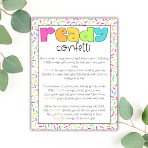 Ready Confetti Poem Night Before School, Teacher Poem, School Confetti ...