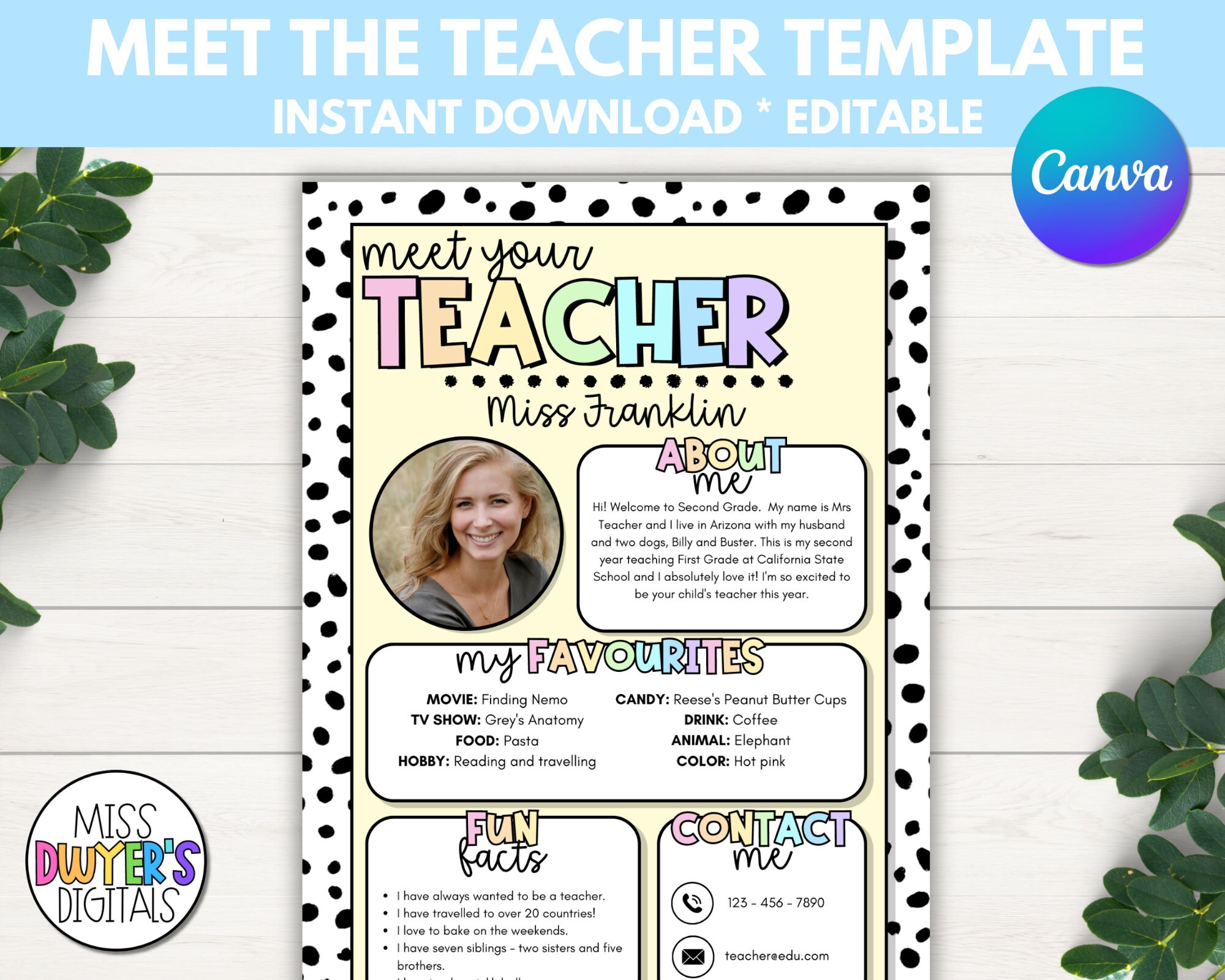 Pastel Rainbow Meet the Teacher Meet the Teacher Template - Etsy