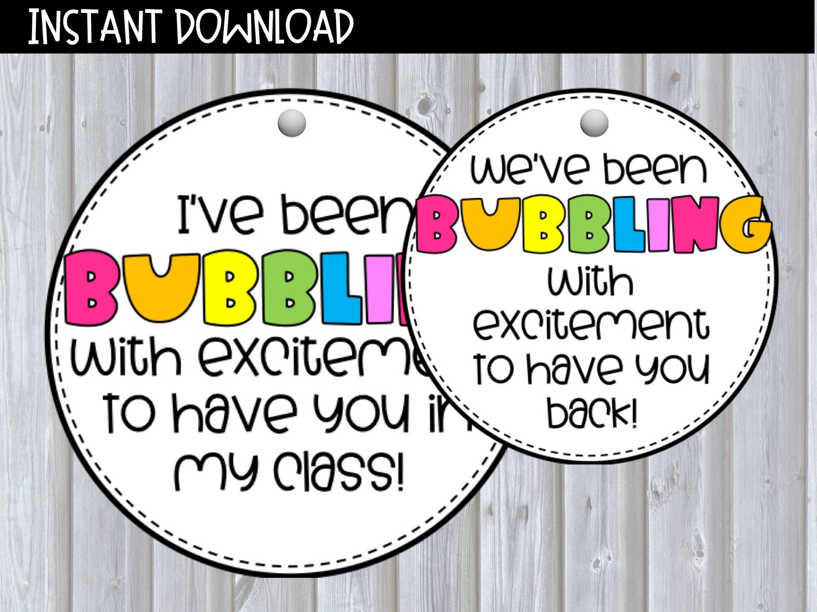 I'm Bubbling With Excitement Gift Tag Printable - Etsy