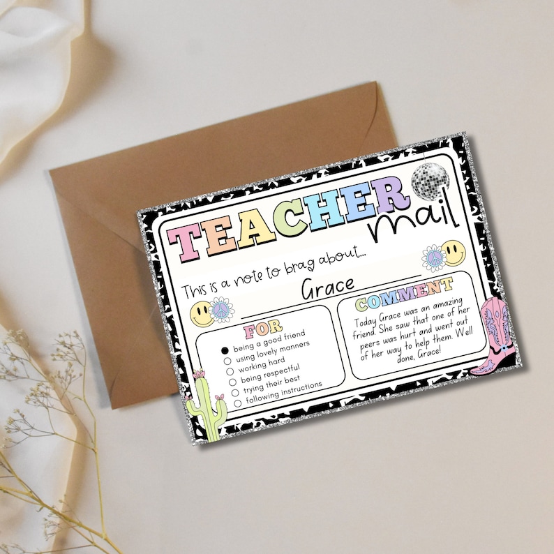 A Note From Your Teacher, Happy Mail From Teacher, Teacher Note ...