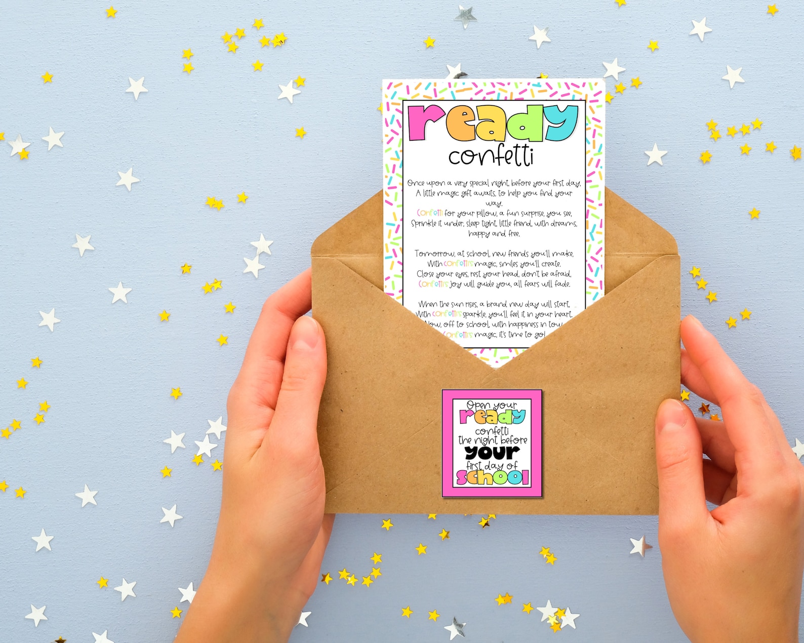 Ready Confetti Poem Night Before School, Teacher Poem, School Confetti ...