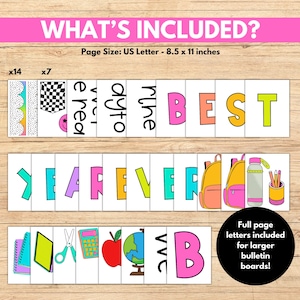 Welcome Back to School Bulletin Board Kit Retro Rainbow Classroom Decor ...