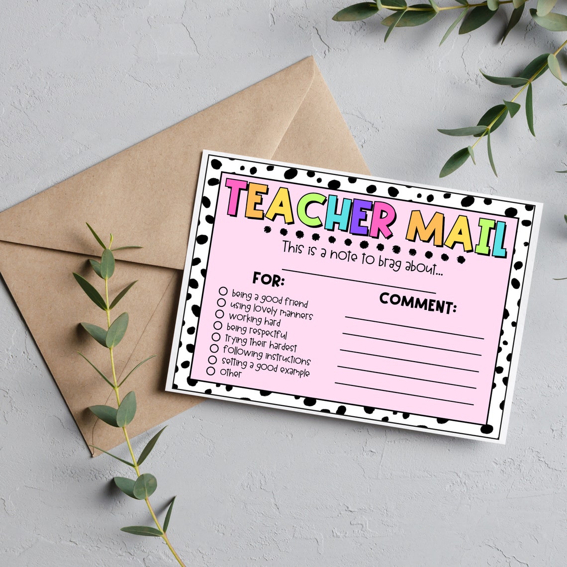 Happy Mail, Teacher Notes, Teacher Printable, Communication Notes ...