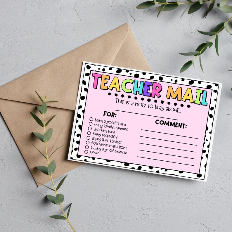 Happy Mail, Teacher Notes, Teacher Printable, Communication Notes ...