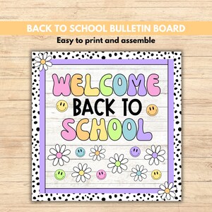 Pastel Retro Back to School Board, Bulletin Board Set, Bulletin Board ...