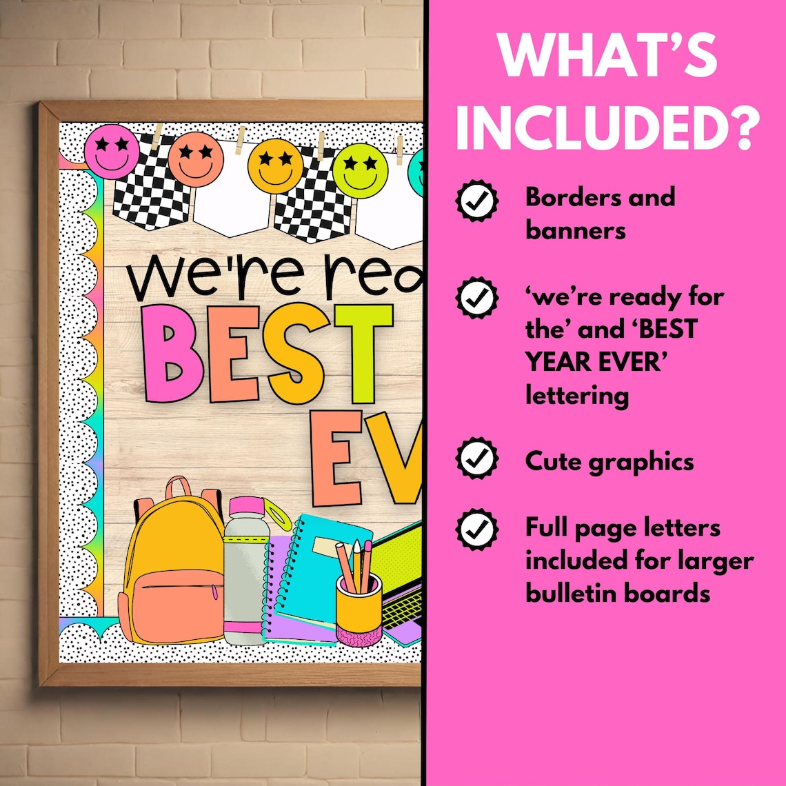 Welcome Back to School Bulletin Board Kit Retro Rainbow Classroom Decor ...