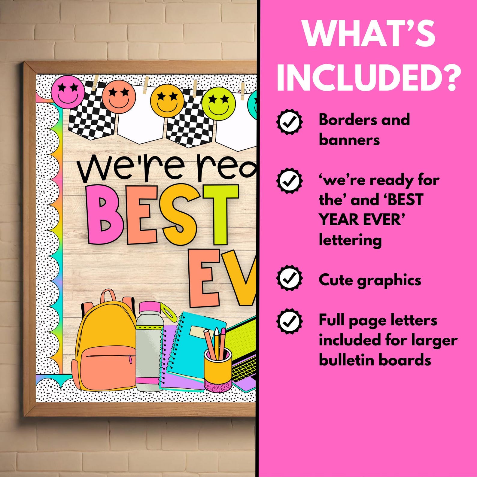 Welcome Back to School Bulletin Board Kit Retro Rainbow Classroom Decor ...