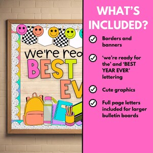 Welcome Back to School Bulletin Board Kit Retro Rainbow Classroom Decor ...