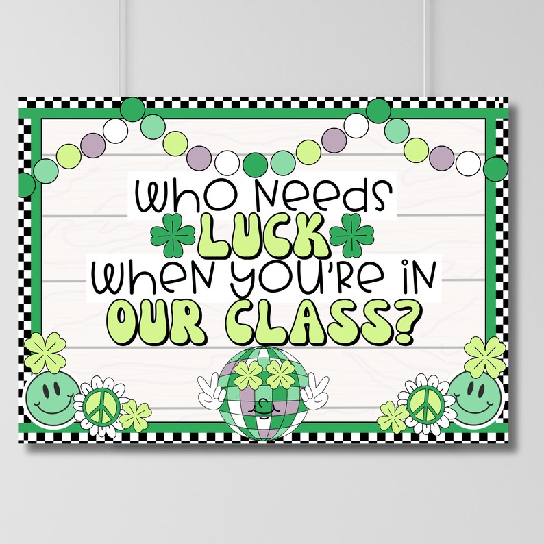 St Patrick's Day Bulletin Board Kit, St Patrick Pin Board, Groovy ...