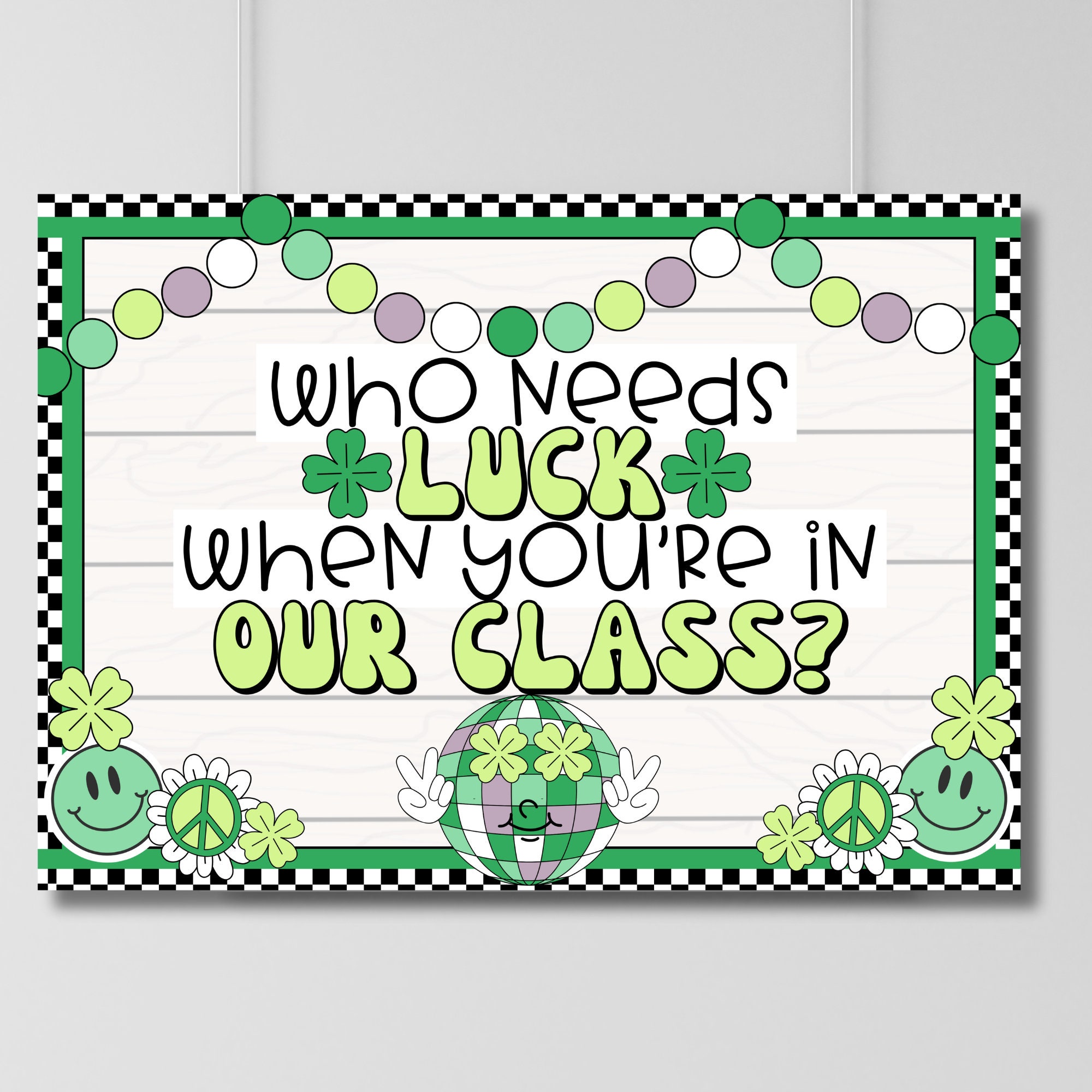 St Patrick's Day Bulletin Board Kit, St Patrick Pin Board, Groovy ...
